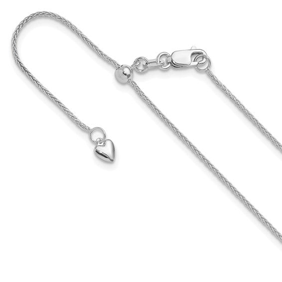 14K WG 1mm Adjustable Wheat Chain 26" – The Finery House